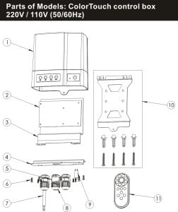 E-Lumen X ColorTouch Light Control Box | Emaux Pool and Spa Equipment