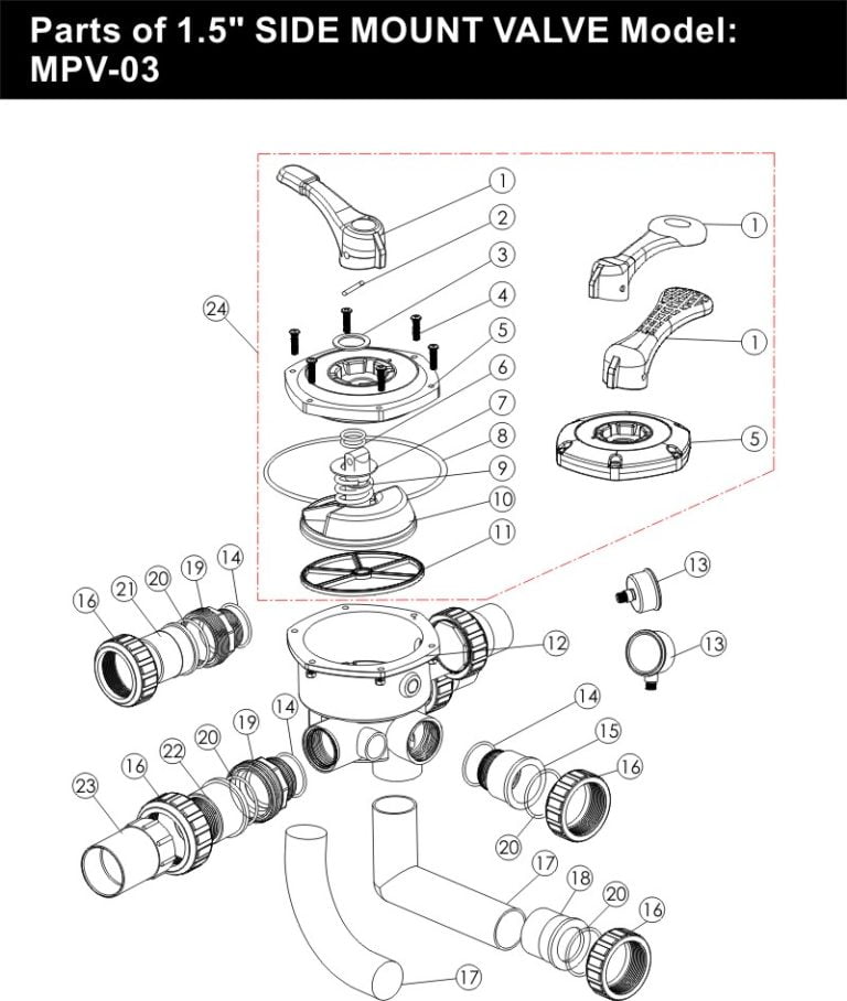 1.5 inch Side Mount Multiport Valve (MPV03) | Emaux Pool and Spa Equipment